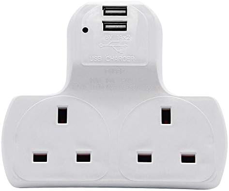 Innoteck 2 Way Plug Extension Socket with Neon Indicator - Includes 2 ...