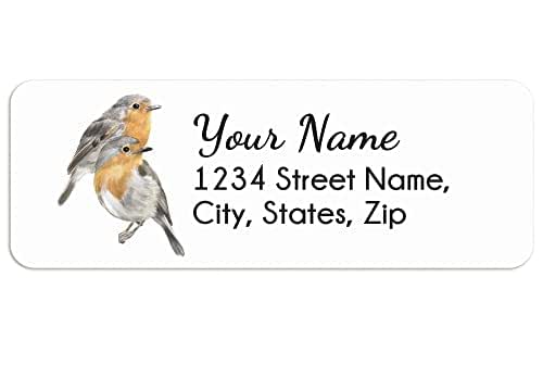 Amazon.com: Triple Studio Robin Bird Couple Return Address Labels - 120 ...