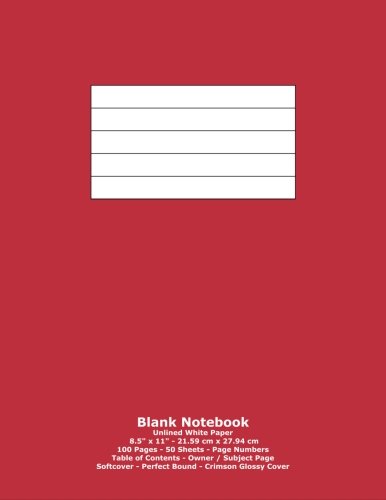 Blank Notebook: Unlined White Paper - 8.5" x 11" - 21.59 cm x 27.94 cm ...