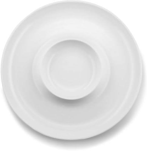 Amazon.com | KooK Ceramic Chip & Dip Platter, Large Serving Dish, Round ...