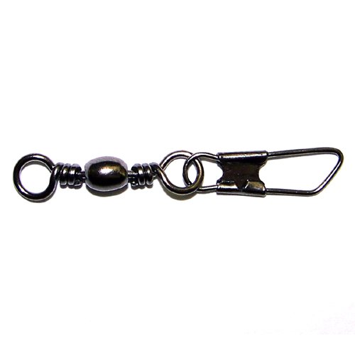Eagle Claw Barrel Swivels with Safety Snap: Size 3, Black Chrome, 4 per ...