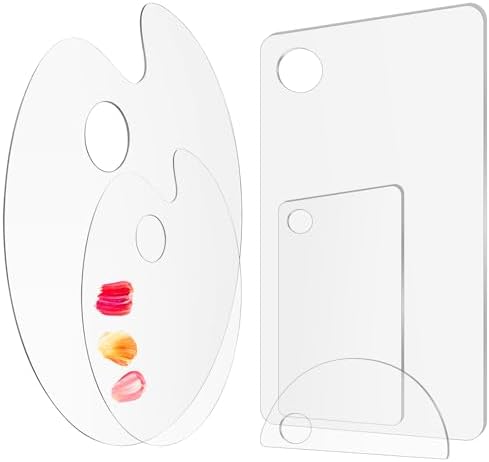 Amazon.com: 3pcs Acrylic Paint Palette Clear Art Palette for Adults ...
