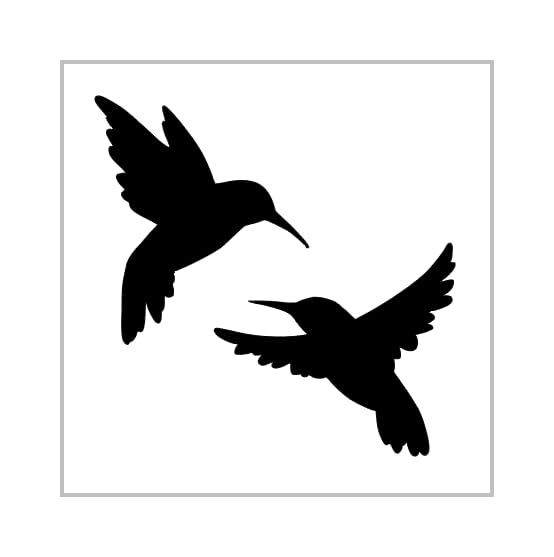 Amazon.com: Hummingbird Pair Stencil 4 Inch Bird Flying Animal Design ...