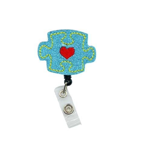 Amazon.com: Glitter Autism Badge Reel, Retractable Asperger's Syndrome ...
