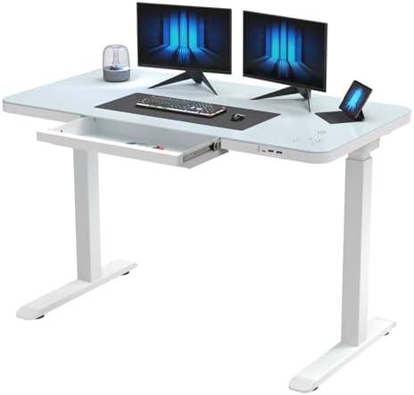 Amazon.com: FARRAY Glass Standing Desk with Wireless Charging, 45 x 23 ...