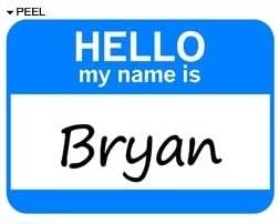 Amazon.com - Hello My Name Is Bryan - Window Bumper Laptop Sticker