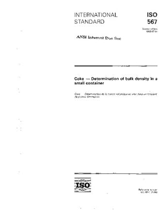 ISO 567:1995, Coke - Determination of bulk density in a small container | Amazon.com.br