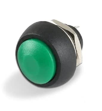 SHOKITECH Green Waterproof PBS-33B 12MM 2PIN Self-Reset Mini Round Push Button Switch : Amazon ...