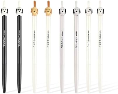 JOMPENS 8Pcs/Set Black White Dog 0.5mm Cartoon Cute Gel Pens Black Ink ...