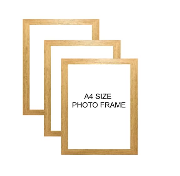 Fiber Photo frame A4 size wooden border : Amazon.in: Home & Kitchen