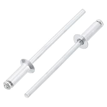 uxcell 50Pcs 1/8" x3/8" Aluminum Blind Rivets, Aluminum Grip and Steel ...