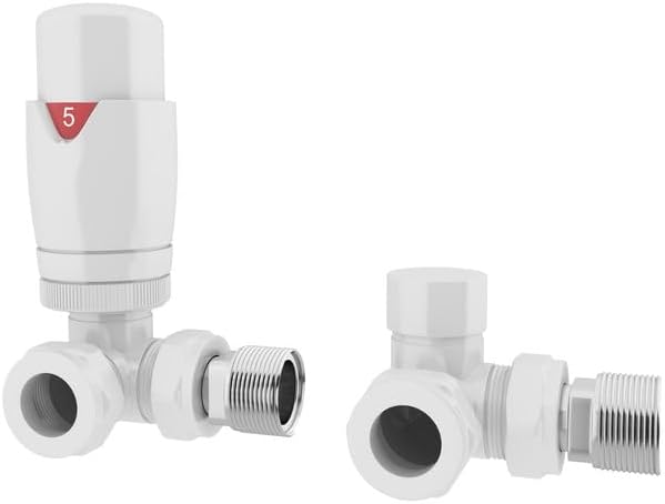UK Radiators Thermostatic Radiator Valve (TRV) 15mm Corner Lockshield ...