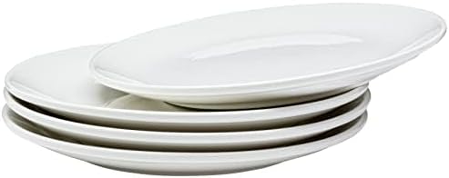 Amazon.com | Vikko Dinner Plate, Set of 4 White Plates, Ceramic Dinner ...