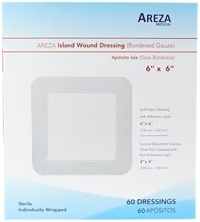 Amazon.com: Bordered Gauze Island Dressing 6" x 6" Sterile Latex Free 60 dressings; Wound ...