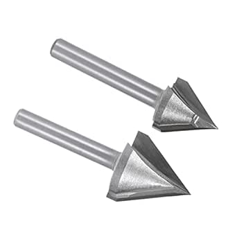 uxcell 60 Degree V-Groove Router Bit Set 16mm and 22mm Dia with 6mm ...