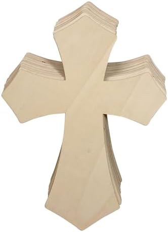 Amazon.com: 12 Inch 12 Pack Wood Cross Unfinished Wooden Crosses for ...