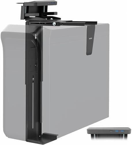 VIVO Adjustable Clamp-On Desk and Wall Installation Gaming PC Mount ...