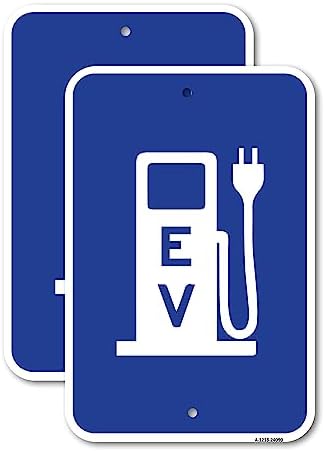Amazon.com: (2 Pack) Ev Electric Vehicle Charging Station | 12" X 18 ...