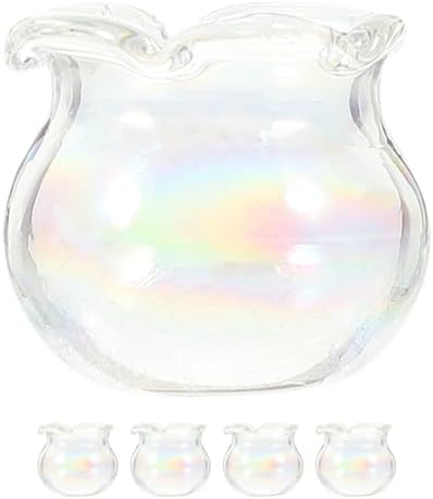 Amazon.com : LOGOFUN 5Pcs Miniature Glass Fish Bowl Mini Empty Goldfish ...