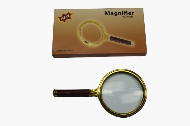 Lucky Store 10X Diameter Reading Magnifying Glass Gold-Plated Metal Dia ...
