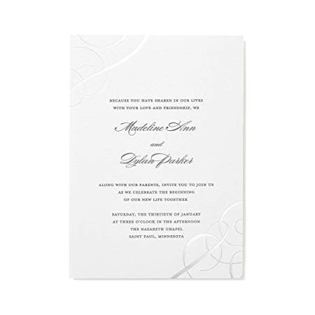Amazon.com: Gartner Studios Border Wedding Invitation Kit, Pearl White ...