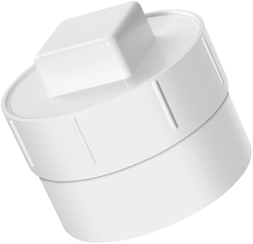 Amazon.com: 4" PVC Sewer Cleanout Adapter with Plug Pipe Fitting, PVC ...