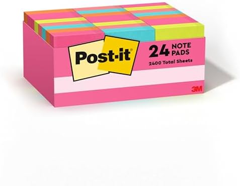 Post-it Mini Notes, 1.5x2 in, 24 Pads, America's #1 Favorite Sticky ...