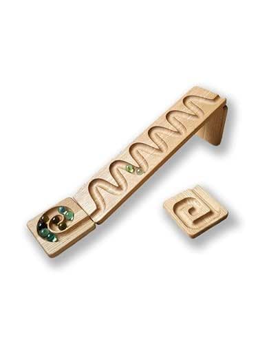 Amazon.com: Wooden Marble run Race winding track wooden maze board ball ...