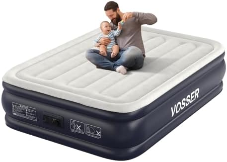 Amazon.com: VOSSER Air Mattress Full with Built in Pump,18''Inflatable ...