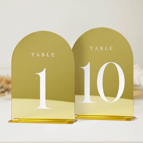 Amazon.com: Sage Nation 15 pcs Gold Arch Wedding Table Numbers, 4x6 ...