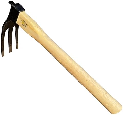 Amazon.com : 14 inch Japanese Hand Tiller/Rake for Garden, 3-tines ...