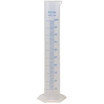 500ml Graduated Measuring Cylinder, PP Material, Autoclavable, Blue Printed Graduations, Karter ...