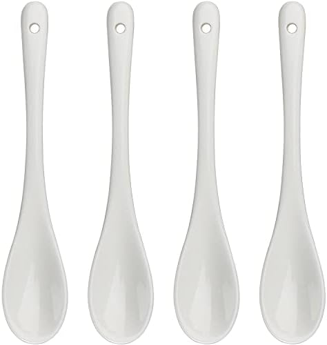 Amazon.com: AWHOME White Porcelain Spoons Coffee, Tea, Yogurt and Ice ...