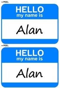 Amazon.com - Hello My Name Is Alan - Sheet of 2 - Window Bumper Laptop ...