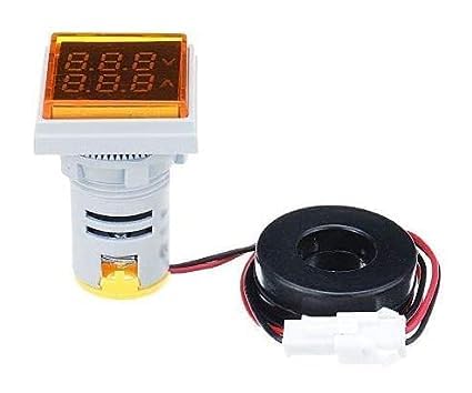 Direct AC YELLOW Voltage/Current Meter LED Display Voltmeter-Ammeter ...