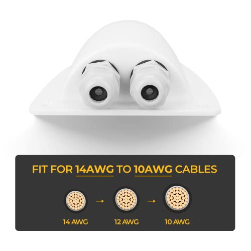 Snapklik.com : 2 Packs Of White Solar Double Cable Entry Gland Box, RV ...