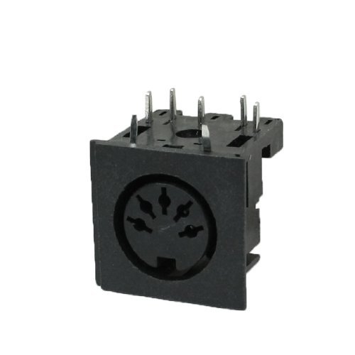 SJT® PC Computer Keyboard Right Angle DIN 5 Pins Female Socket Adapter ...