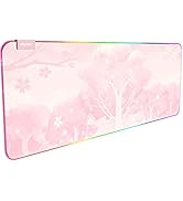 Amazon.com: Pink RGB LED Gaming Mouse Pad, 14 Modes Glow Pad, Extra ...