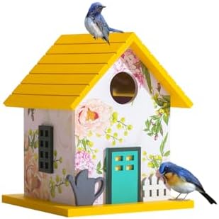 Amazon.com : CroBlissful 2 Pack Resin Bird House for Outside Birdhouses ...