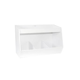 TrippNT 50486 White PVC Plastic Lab Storage Bin with 3 Fixed ...