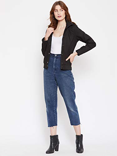 Octave Women's Medium Quilted Full Sleeve Jacket Black : Amazon.in ...