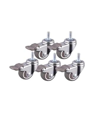 5 Pieces/Batch casters 1.5 inch M8 Screw Swivel Caster with Brake ...