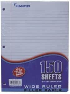 Amazon.com : A+ Homework Loose Leaf Filler Paper - 150 Sheets - Wide ...