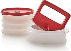 Tupperware Hamburger Press & Freezer Set - 4 Freezer Containers ...