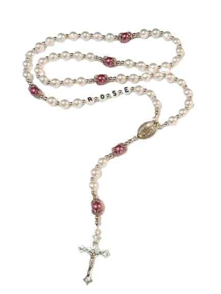 Amazon.com: Personalized with Name Rosary Beads Crucifix * Prayer ...