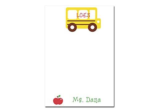 Amazon.com: Personalized Teacher School Bus Notepad Teacher ...