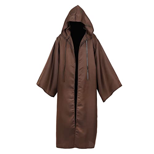 SINSEN Adult Jedi Robe Hooded Cloak Costume SW Obi Wan Kenobi Cape ...