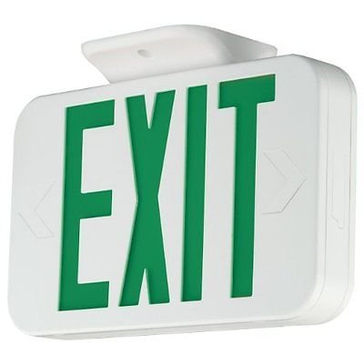 Hubbell-Dual-Lite CEG Emergency Exit Sign, Green Letters, Universal ...