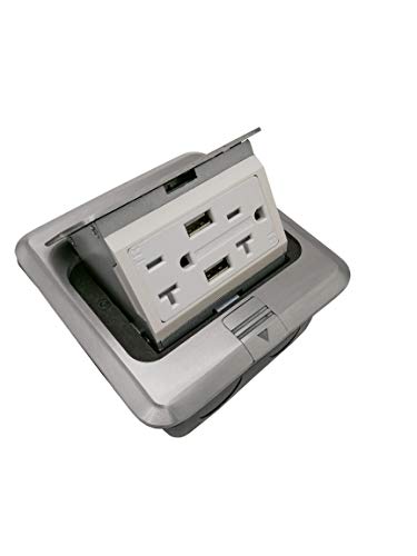 Usb Pop Up Floor Box Countertop Box 20A with Duplex Receptacle - Brush ...