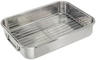 Stainless Steel Roasting Pan Set with Rack - Ideal for Large Meats ...